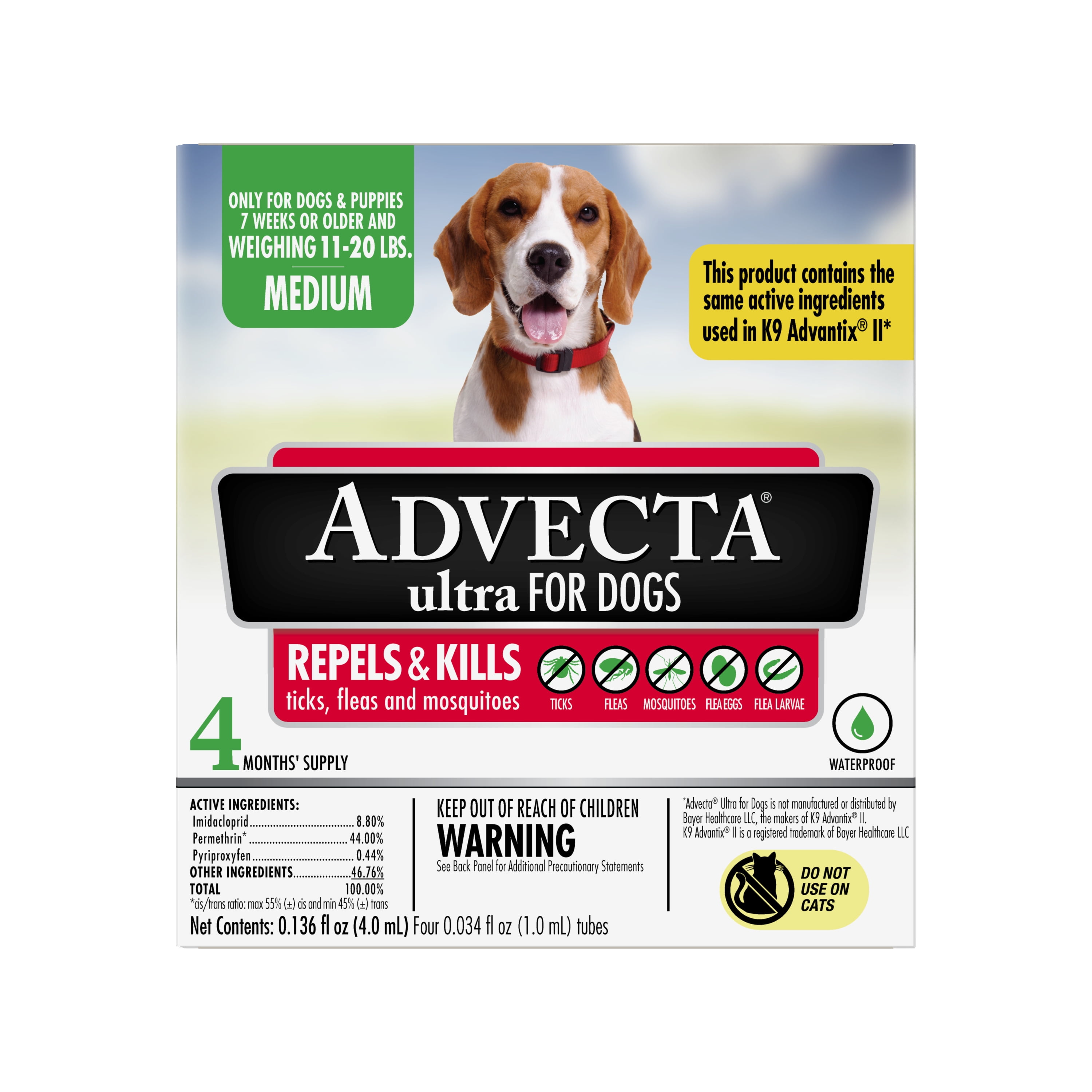 Advecta Ultra Flea Protection for Medium Dogs, Fast-Acting Topical ...