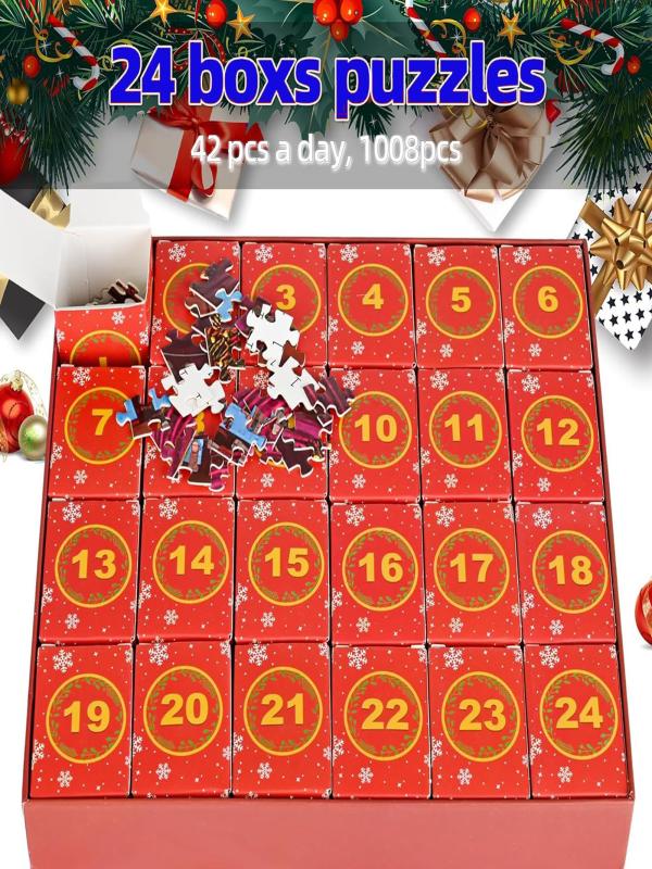 Advent Calendar 2024 Jigsaw Puzzle 1008 Pieces Puzzle 24 Days Christmas ...