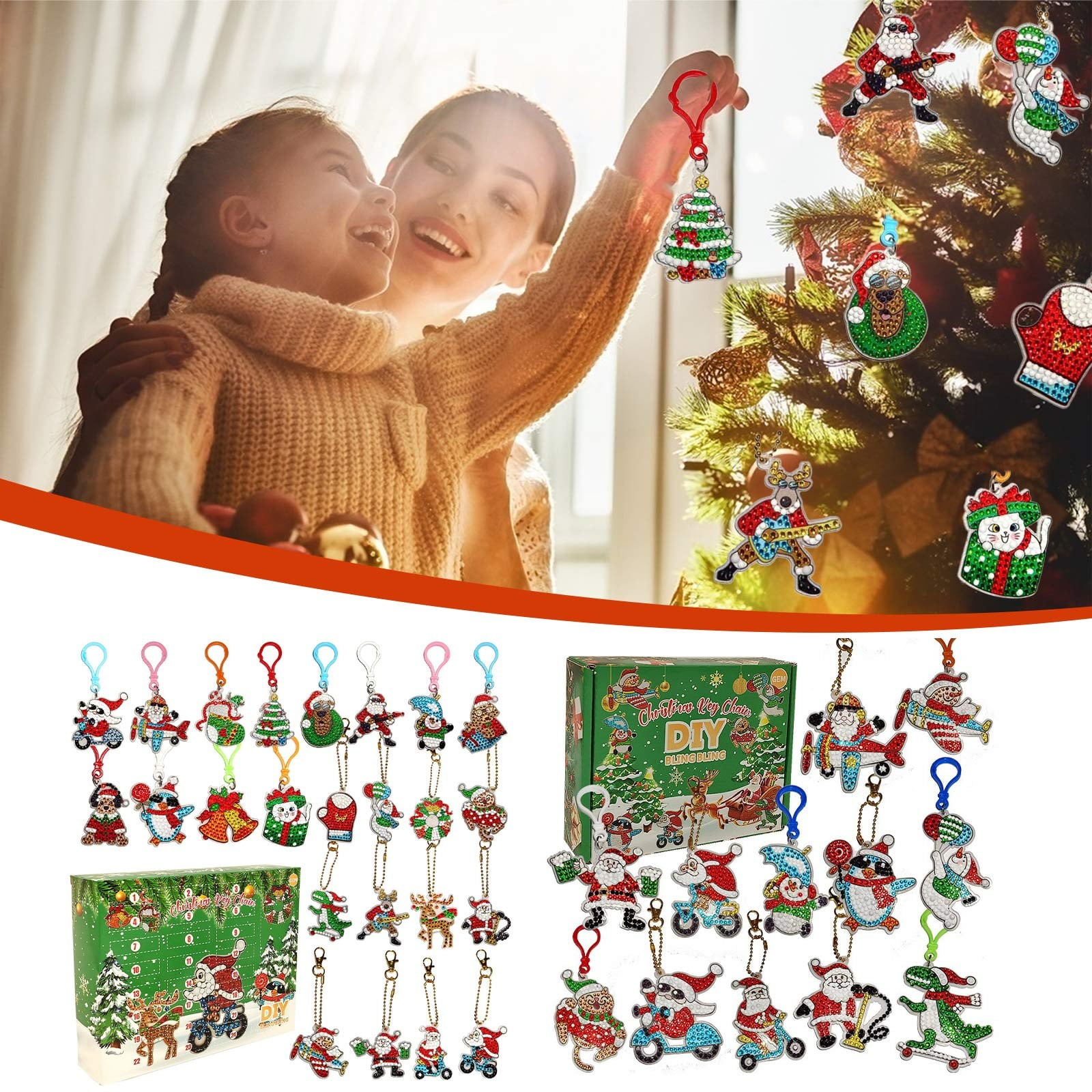 Advent Calendar 2024 New Design Diamond Painting Keychain | DIY Acrylic ...