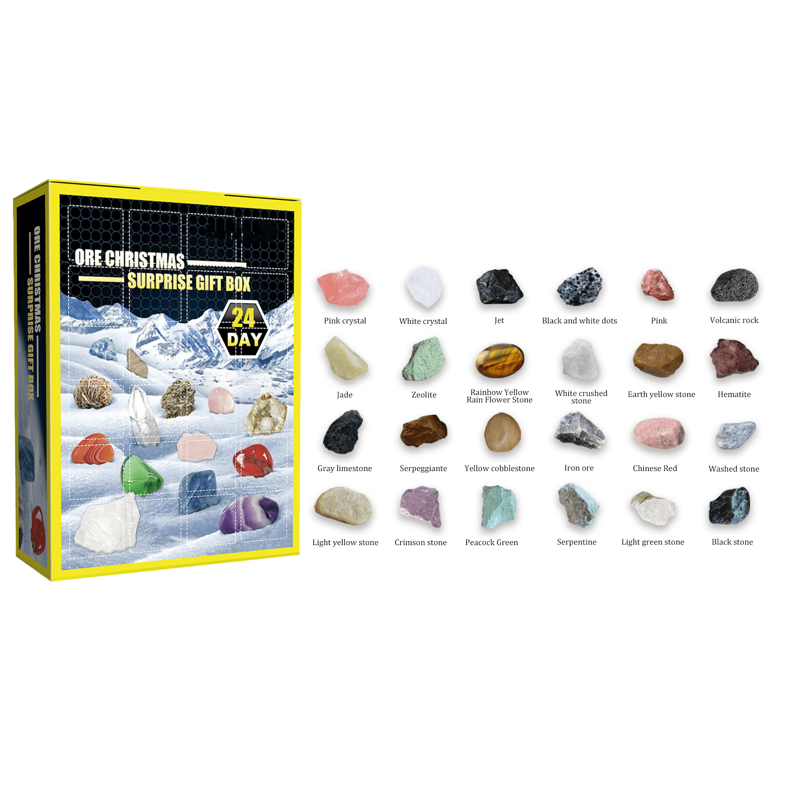 Advent Calendar 2024 Rock Minerals & Fossils Collection 24 Day ...