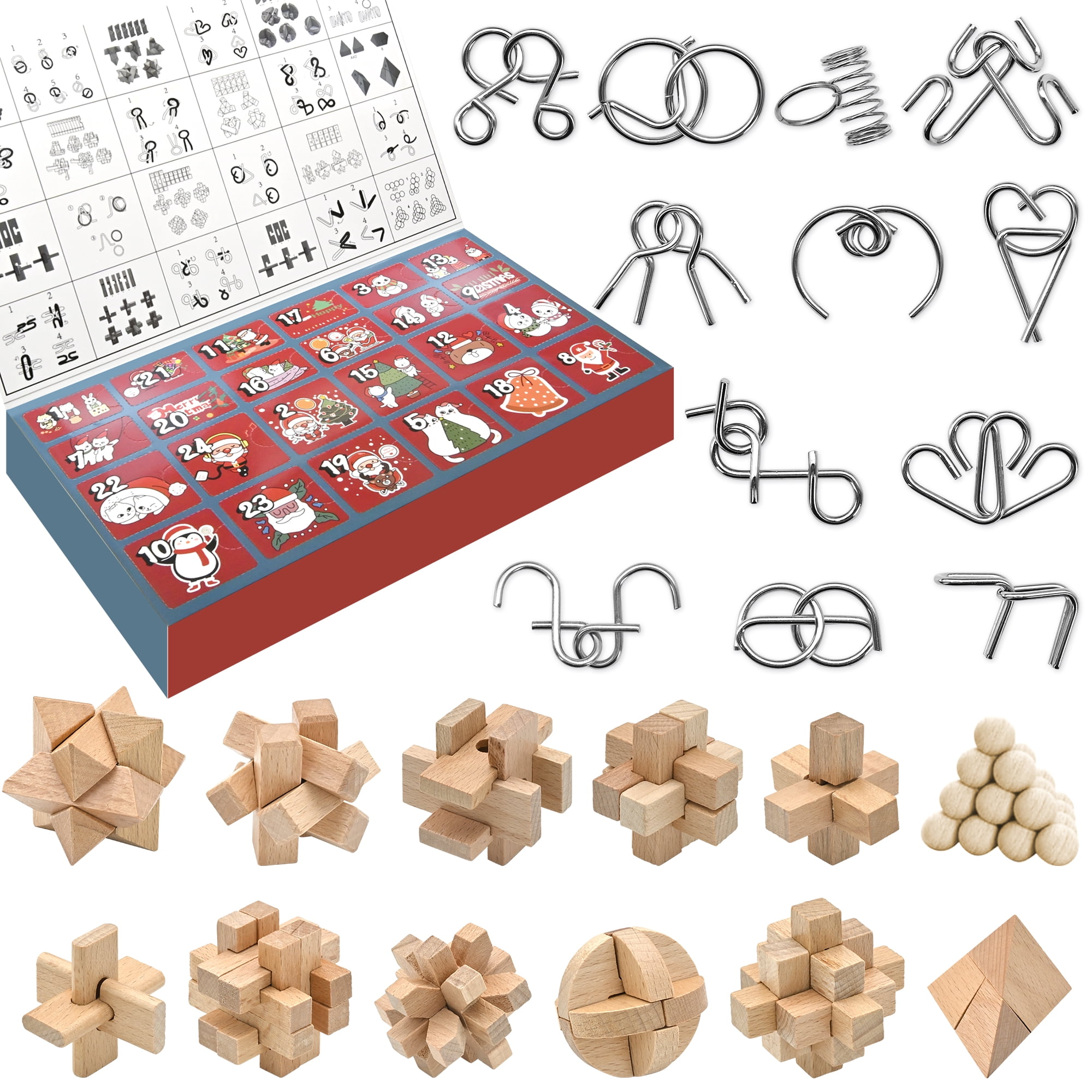 Advent Calendar 2025, 24 Days Christmas Countdown Calendar Brain Teaser ...