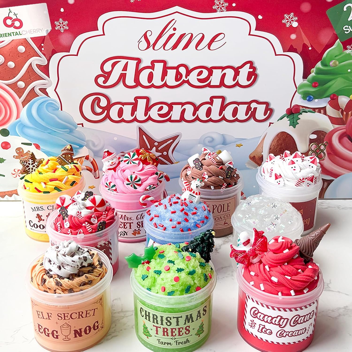 Advent Calendar 2025-24 Days of Slime and Charms Kit - Christmas ...