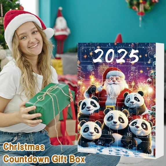Advent Calendar 2025 24pcs 2D Acrylic Panda Charm Blind Box 24 Days Christmas Countdown Calendar ...