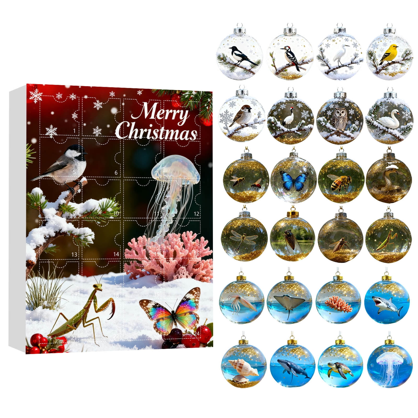 Advent Calendar 2025 2D Flat Acrylic Ornament – For Bird Clear Xmas ...