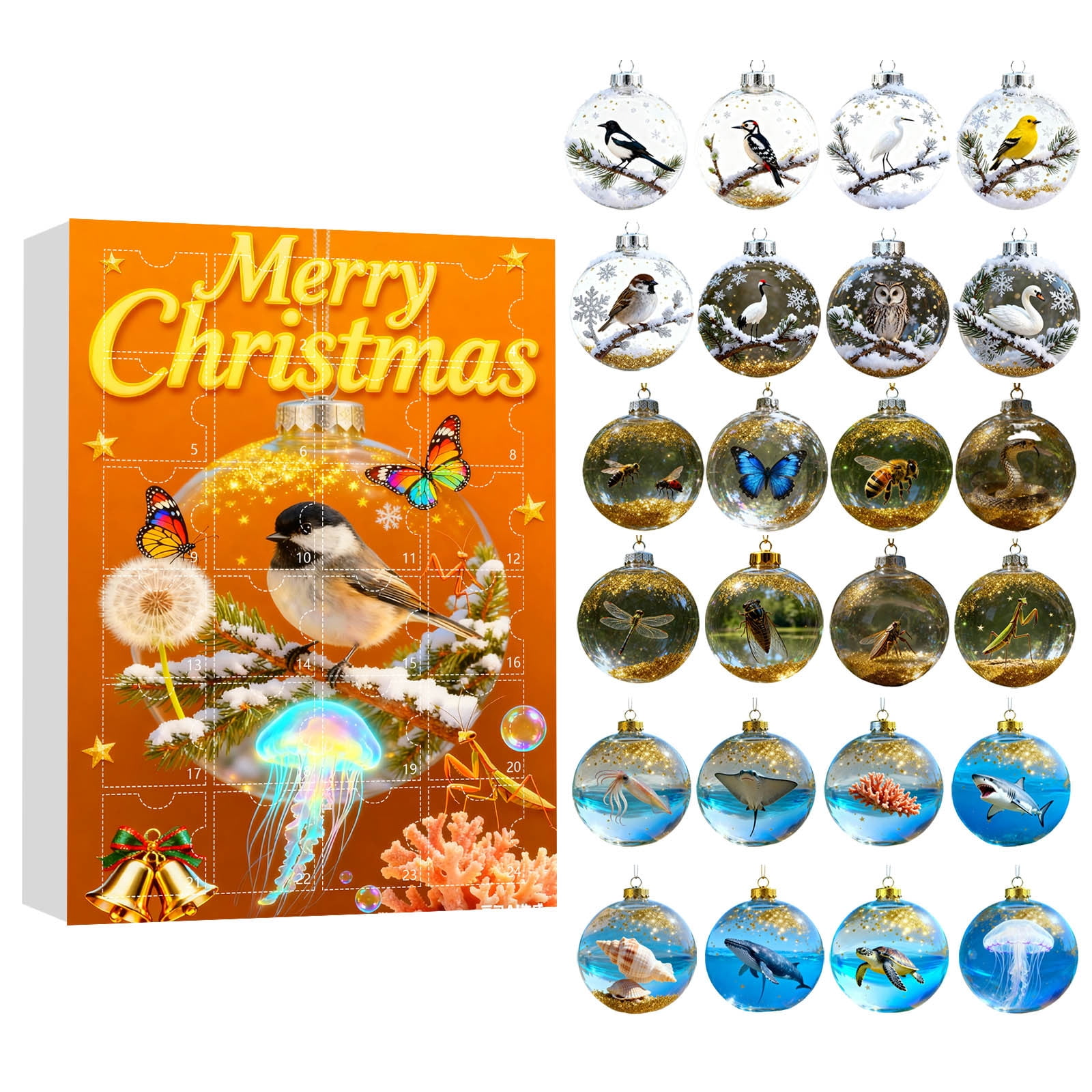 Advent Calendar 2025 2D Flat Acrylic Ornament – For Bird Clear Xmas ...