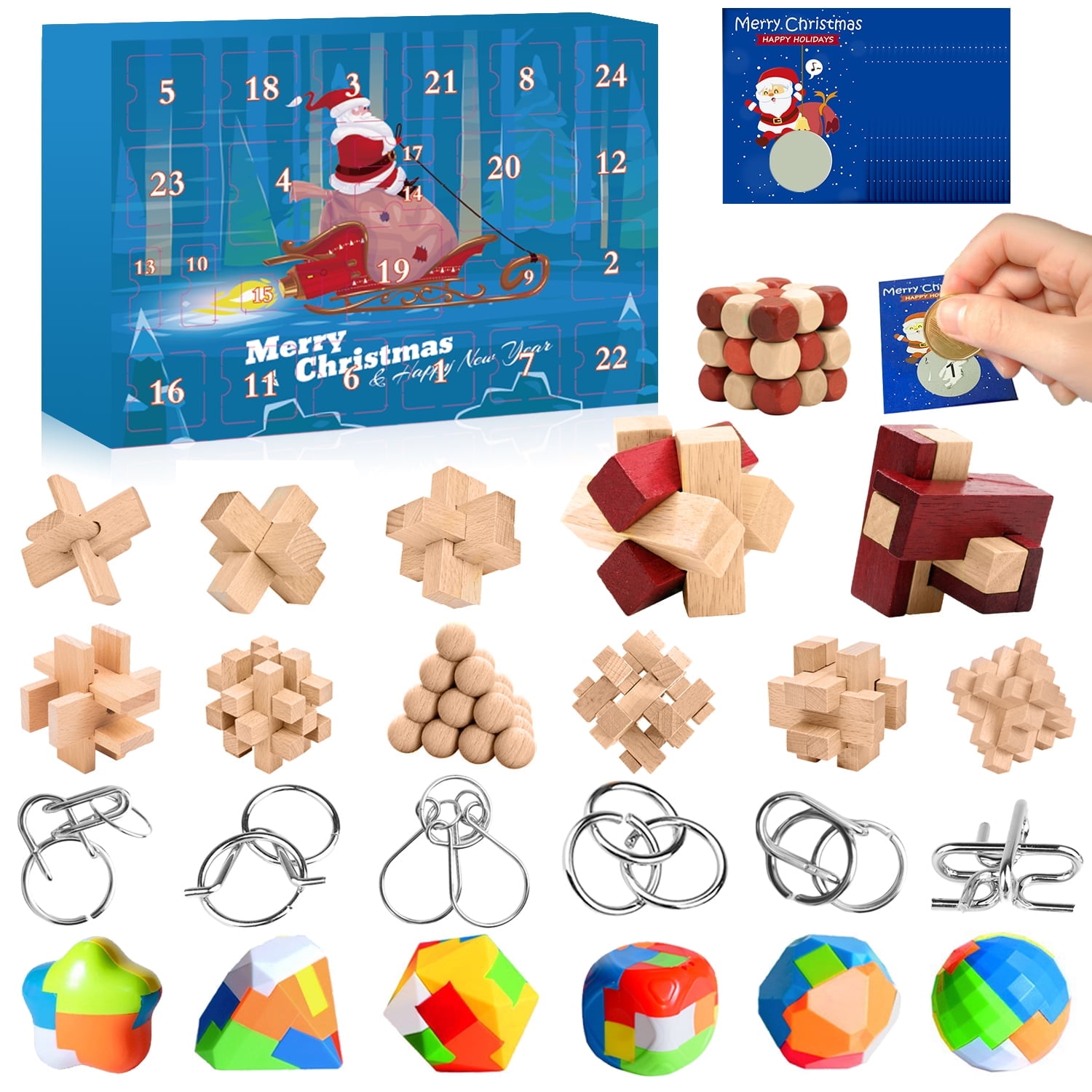 Advent Calendar 2025, Brain Teaser Puzzles Present Box for Kids and ...
