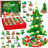 Advent Calendar 2025 Christmas Tree Building Set with LED Light, 24 ...