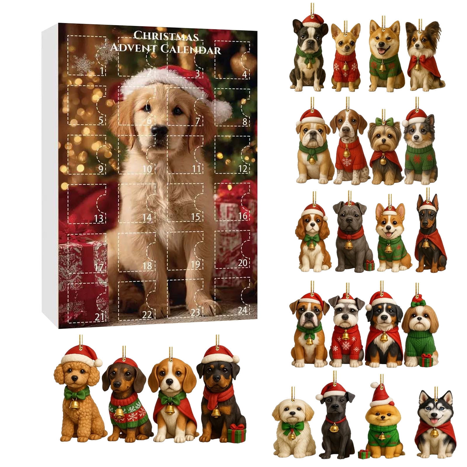 Advent Calendar 2025 Countdown Calendar Featuring 24pcs Puppy Figures ...