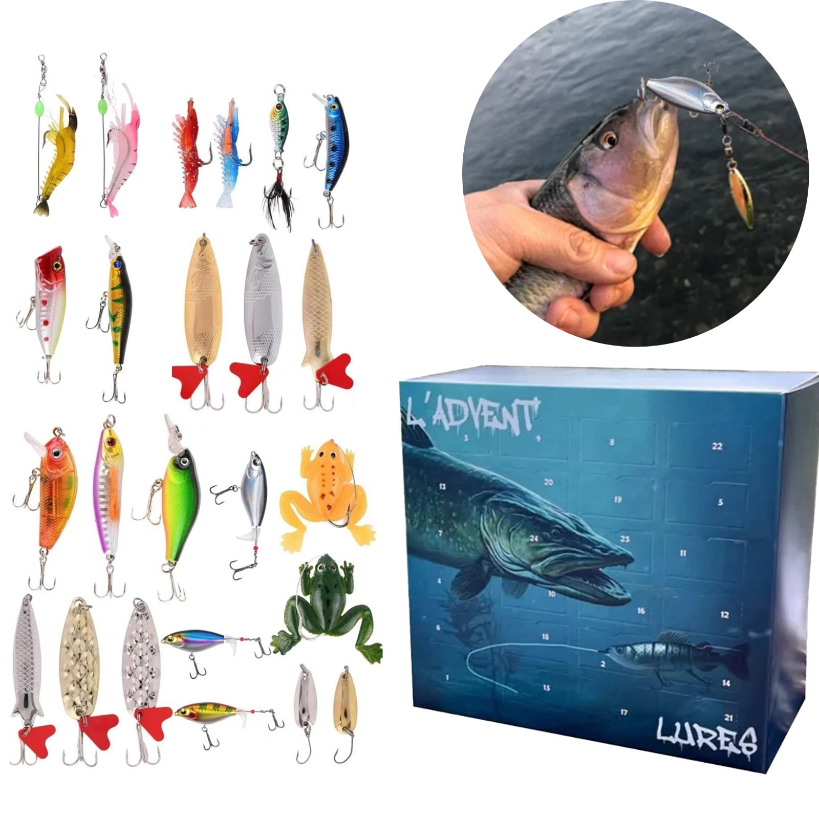 Advent Calendar 2025 Fishing Lure for Man Adult Teen - 24 Days ...