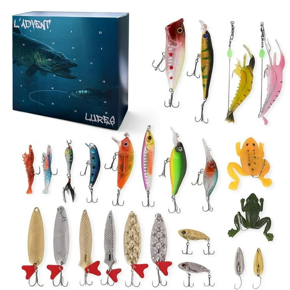 Advent Calendar 2025 Fishing Tackle, 24 Days Christmas Countdown with ...