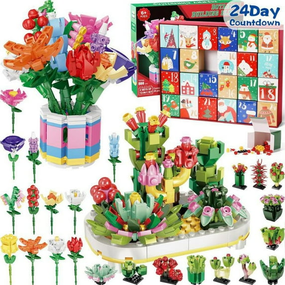 Advent Calendar 2025 Flower Bouquet Building Blocks for Adults Teens ...