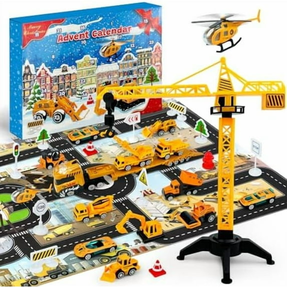 Advent Calendar 2025 for Kids Boys - Alloy Construction Vehicle Toys ...