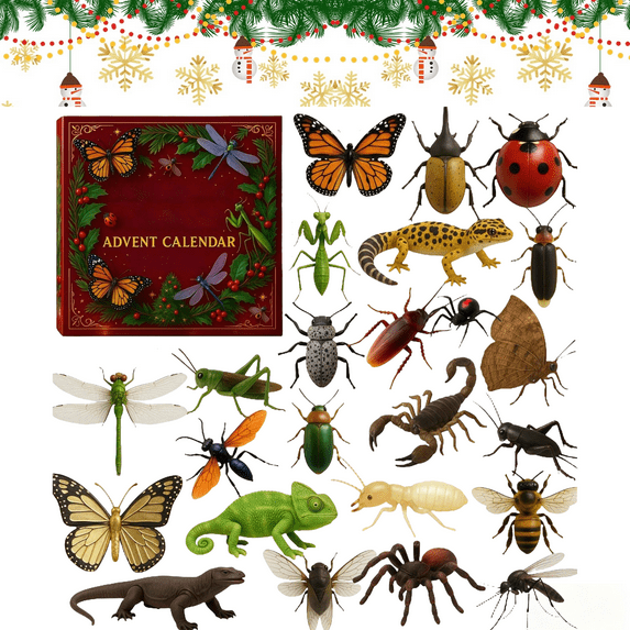 Advent Calendar 2025 – Nature’s Trick, 24 Pcs Animal Insect Christmas Advent Calendar, 24 Days ...