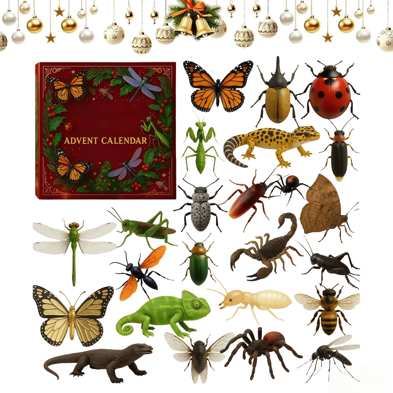 Advent Calendar 2025 – Nature’s Trick, 24 Pcs Animal Insect Christmas ...