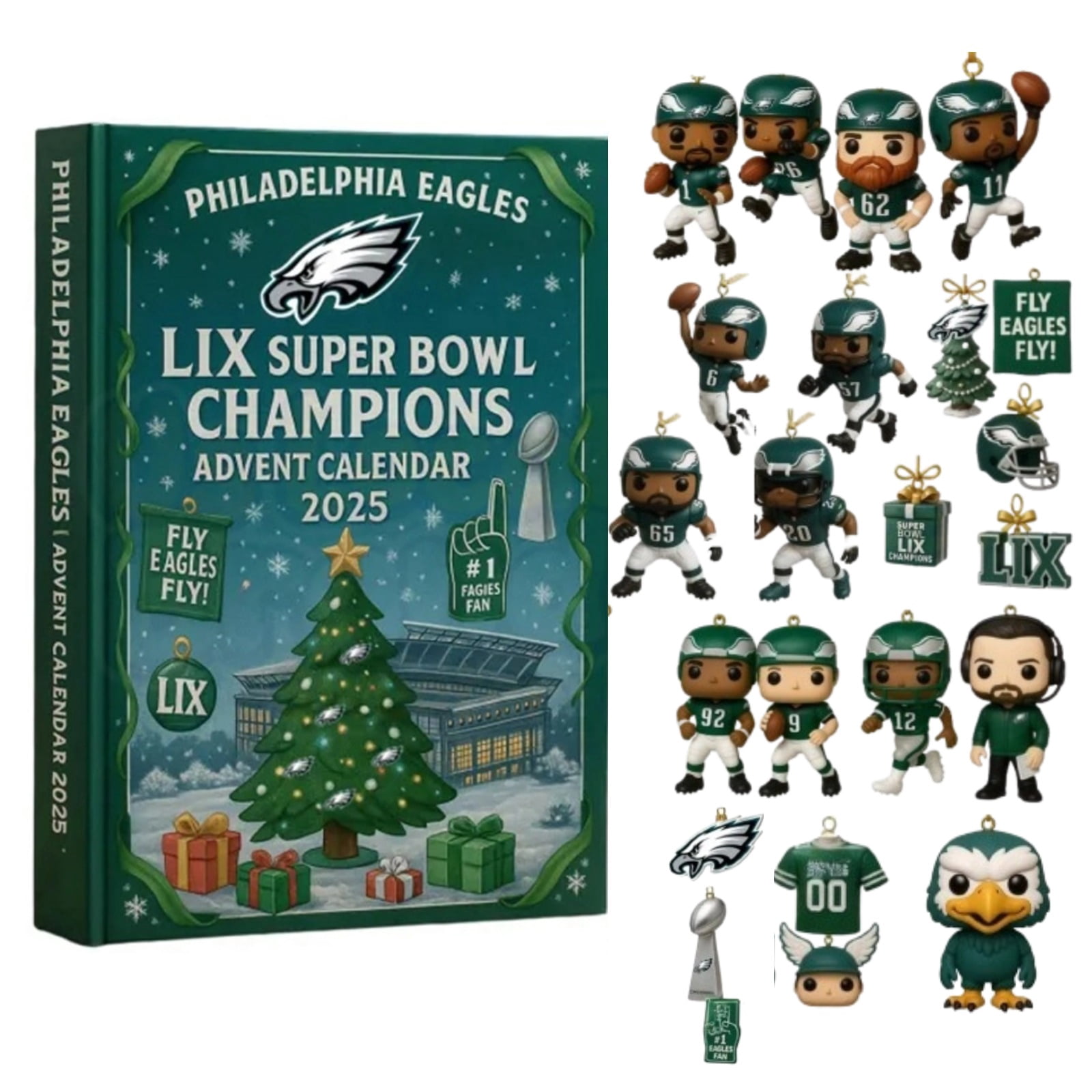 Advent Calendar 2025, PHI Eagles Christmas Advent Calendar, 24 Days ...