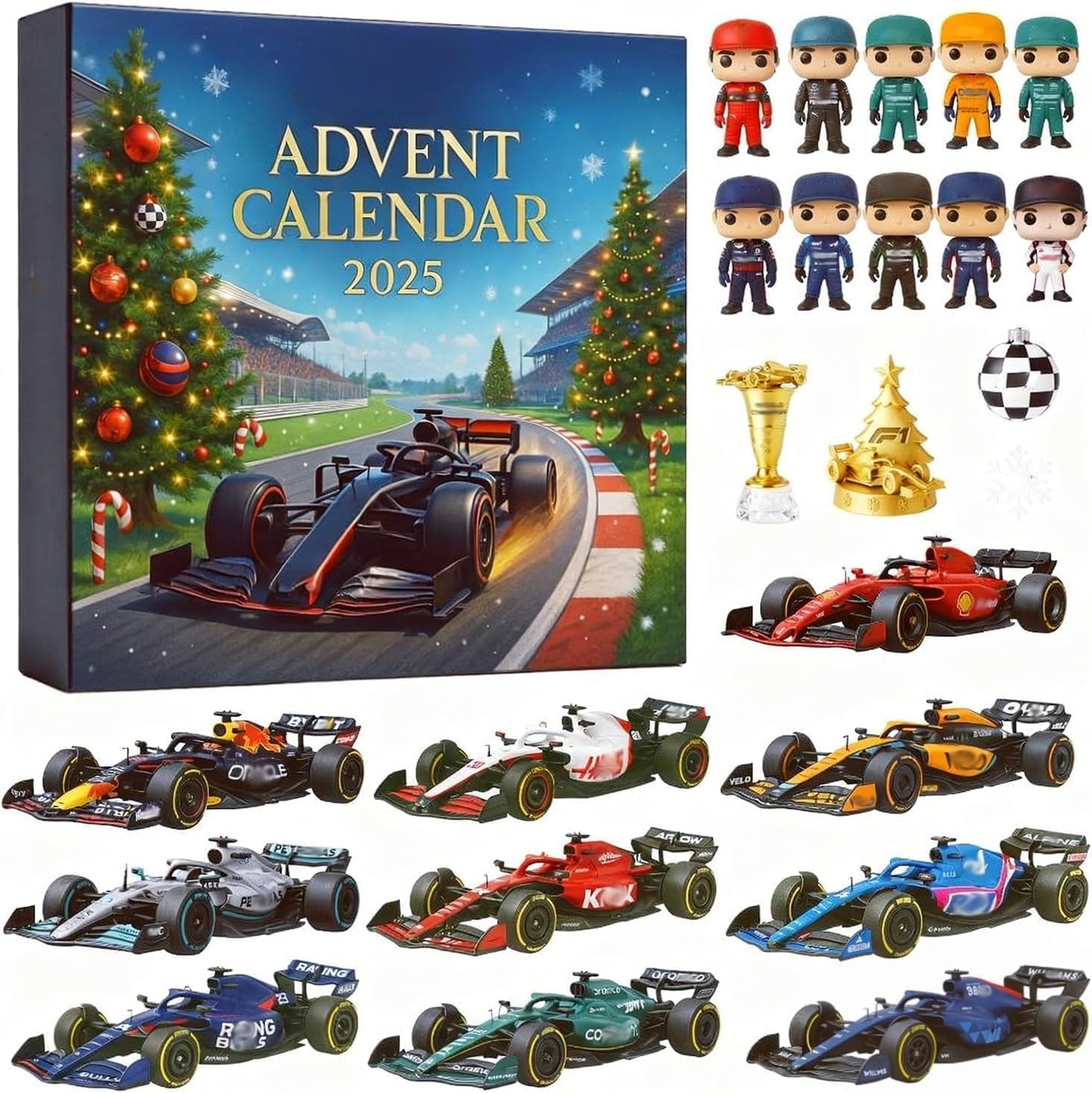 Advent Calendar 2025 Racing, 24 Days Xmas Countdown with 2D Formula ...