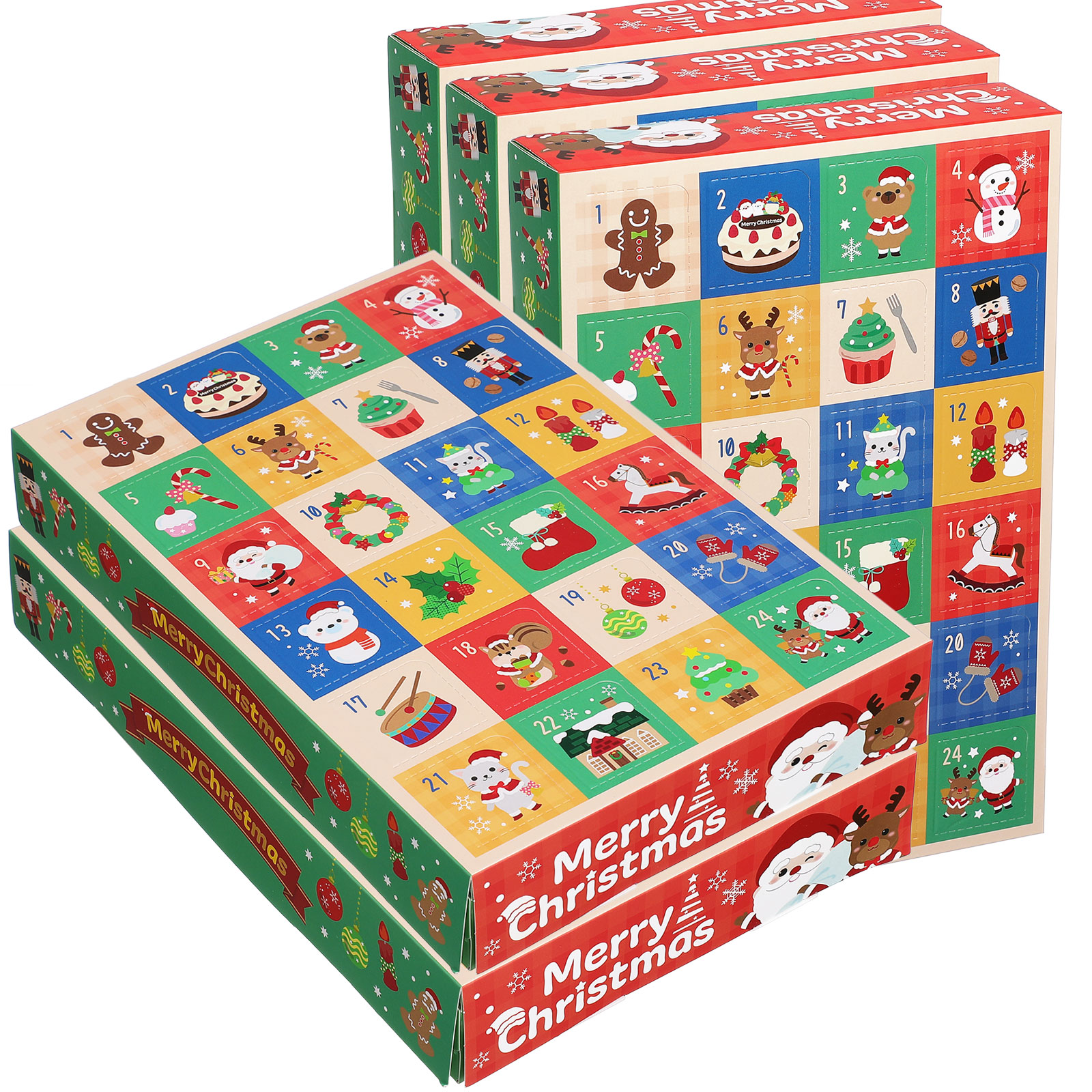 Advent Calendar Boxes Empty, 5pcs Christmas Countdown Advent Calendar ...
