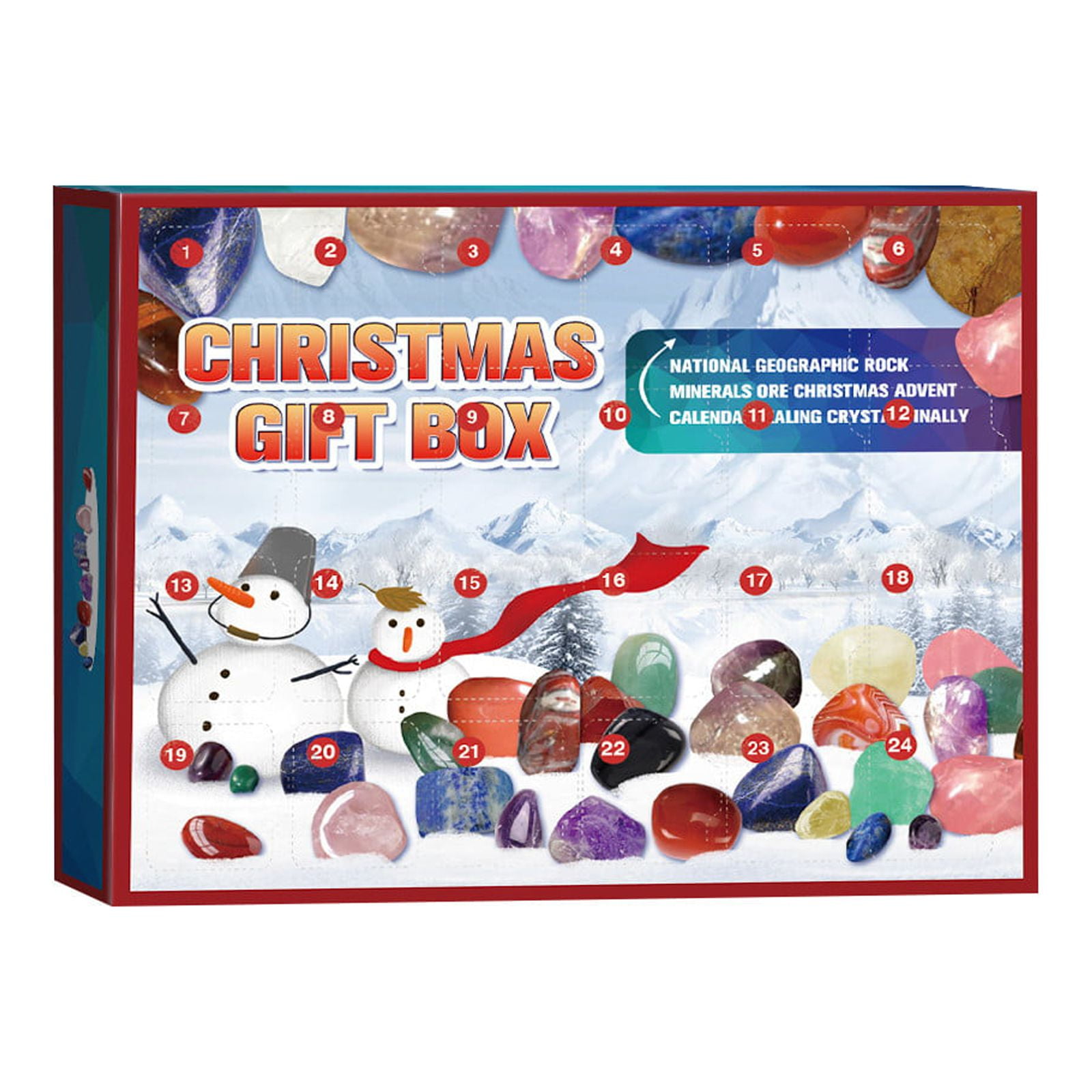 Advent Calendar Christmas Gift Box with 24 Gemstones Collection Advent ...