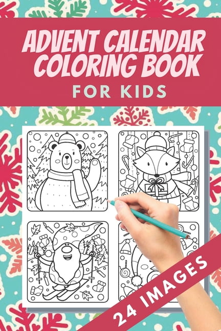 Advent Calendar Coloring Book for kids: 24 Numbered Christmas Colouring ...