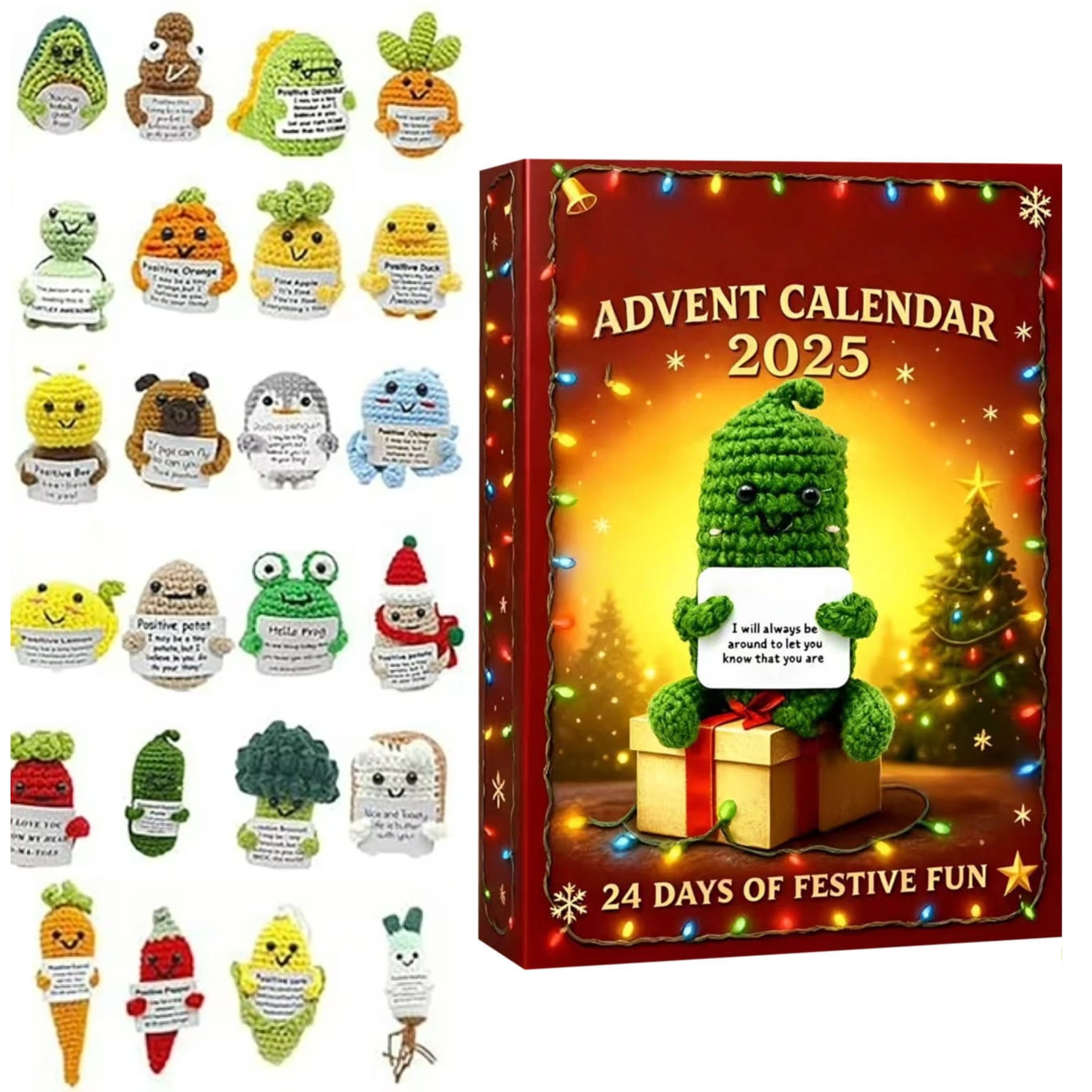 Advent Calendar Emotional Support, Positive Crochet Animals Christmas ...