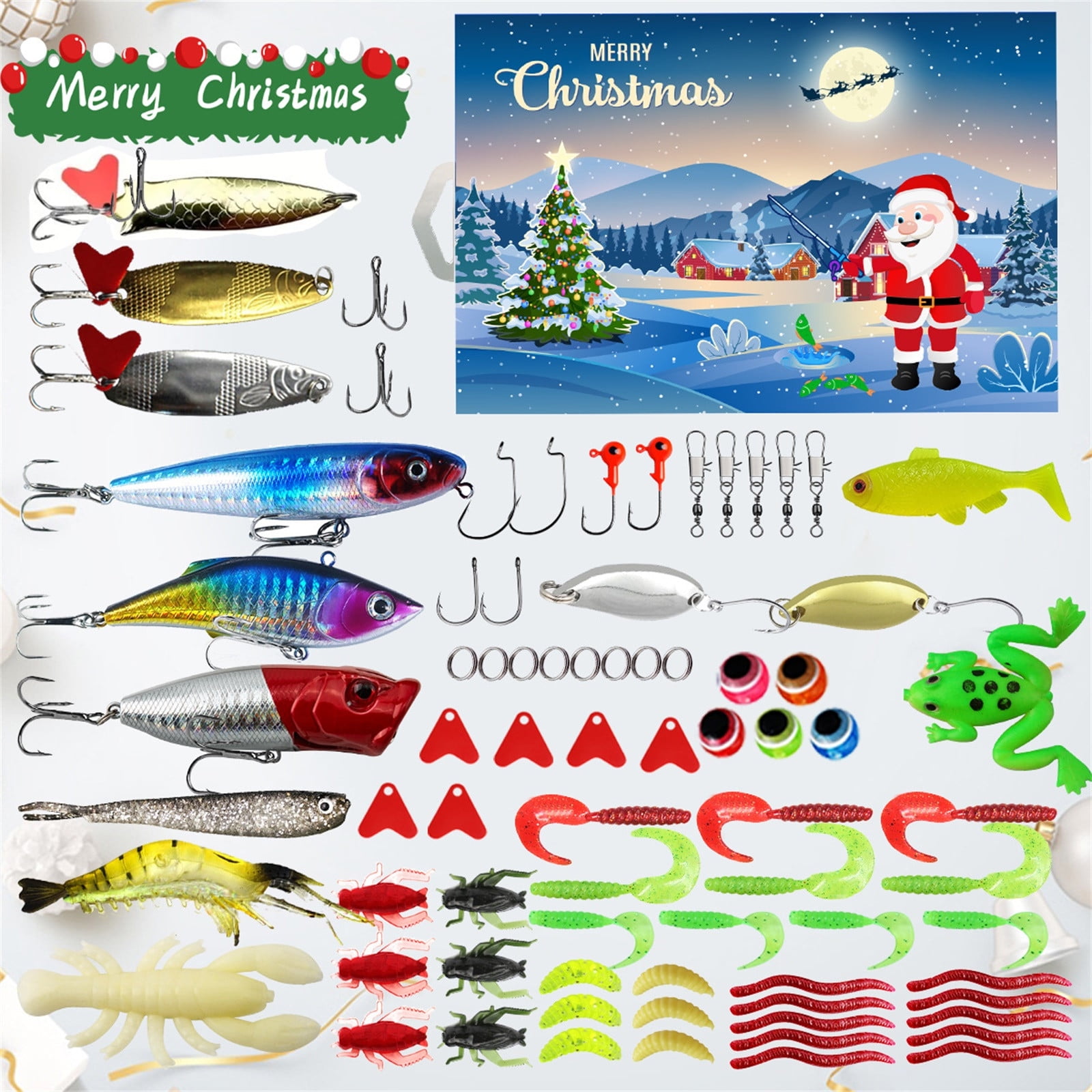 Advent Calendar Fishing Countdown Tackle Fish 2025 Surprise Gift 73Pc ...