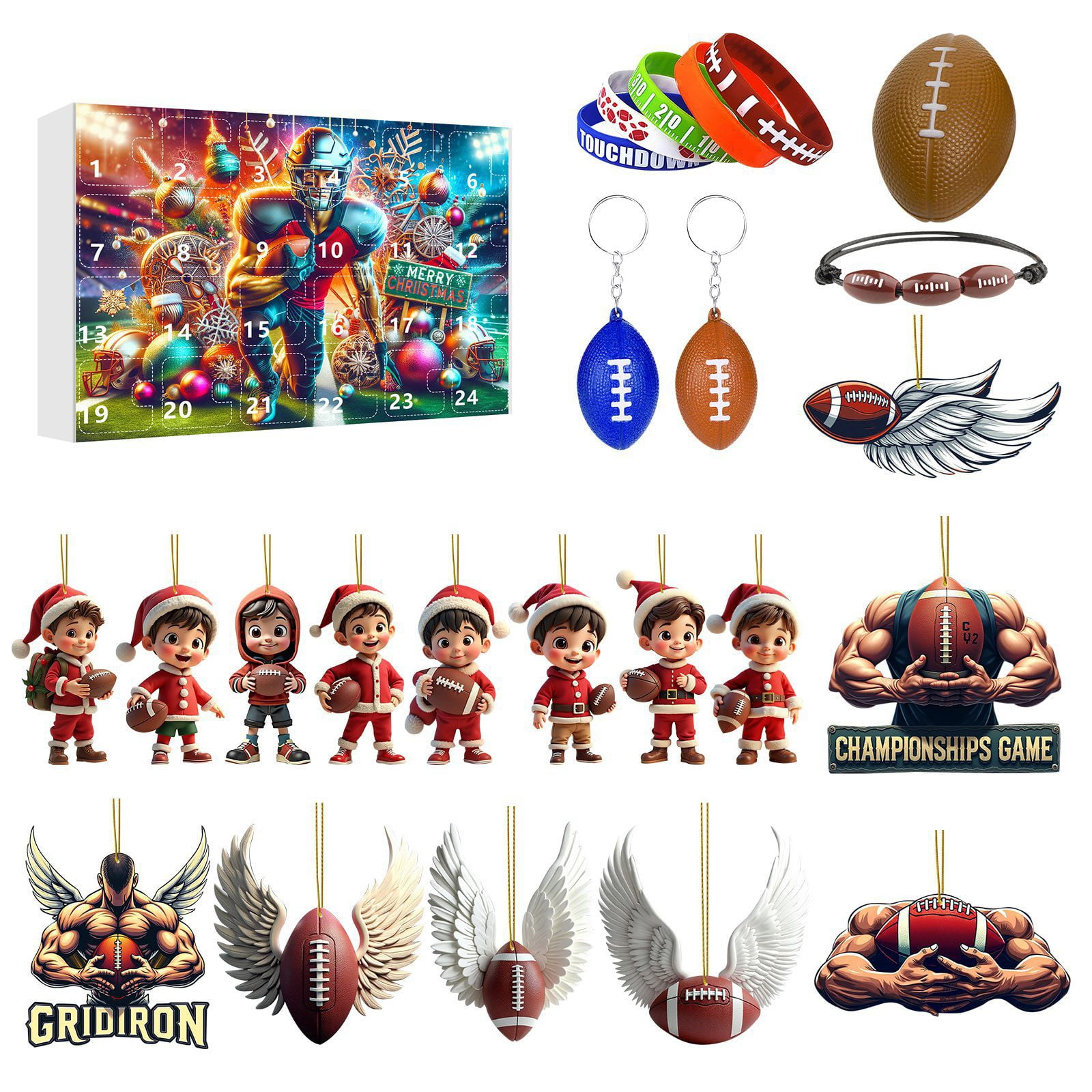 Advent Calendar, Football Boys Sports 24 Days Acrylic Countdown ...