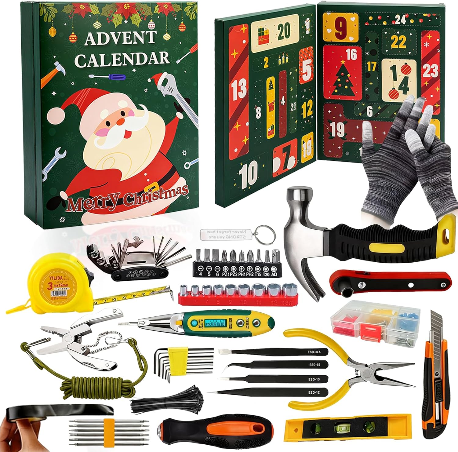 Advent Calendar Hand Tool Kit Christmas Countdown, 24 Days Hand Tool ...