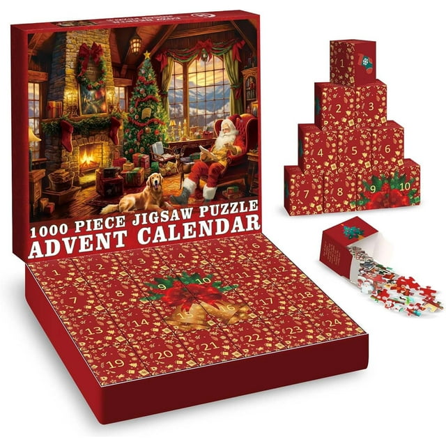 Advent Calendar Puzzles 1000 Pieces For Adults Christmas Countdown ...