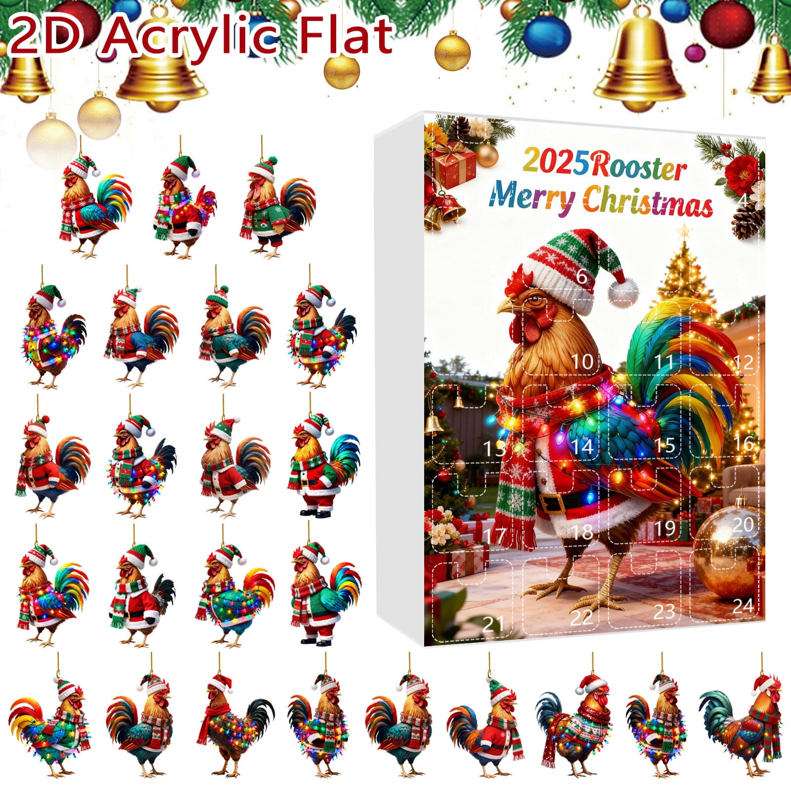 Advent Calendars 2025, 24 Day Chicken Christmas Advent Countdown ...