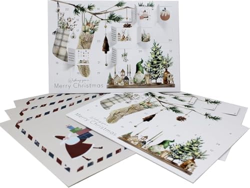 Advent Calendars as Christmas Cards Set of 3 with Envelopes Christmas ...