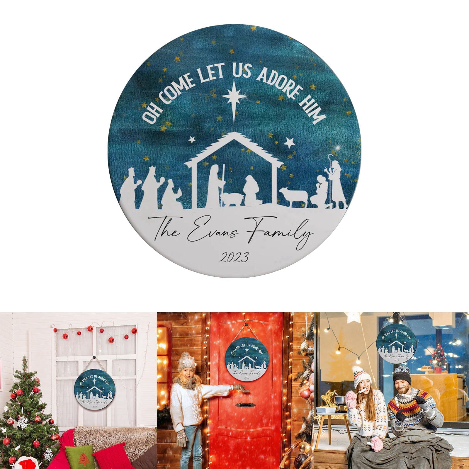 Advent Day Dream Sign Merry Christmas Front Door Sign Farmhouse Porch ...