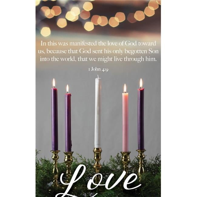 Advent Week 4 - Love 1 John 4 - 9 Bulletin, Pack of 100 - Walmart.com