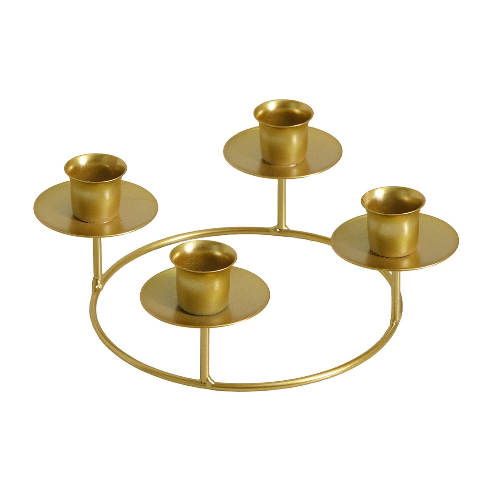 Advent Wreath Candle Holder for 5 Candles Round Gold Metal Ring Stand ...