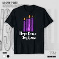 Advent Wreath Candles Hope Peace Joy Love Holiday Graphic Unisex T ...