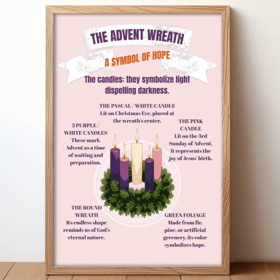 Advent Wreath Christian Educational, Liturgical Colors Catholic Print ...