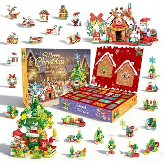 Advent calendar with 300+ building blocks for 24 days of Santa Claus ...