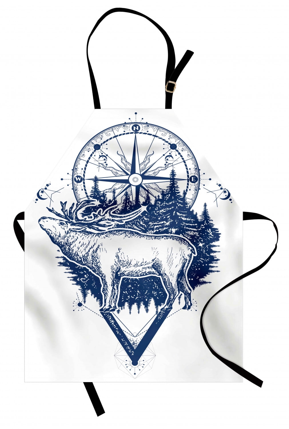Adventure Apron Reindeer and Compass Ethnic Tribal Travel Symbol ...