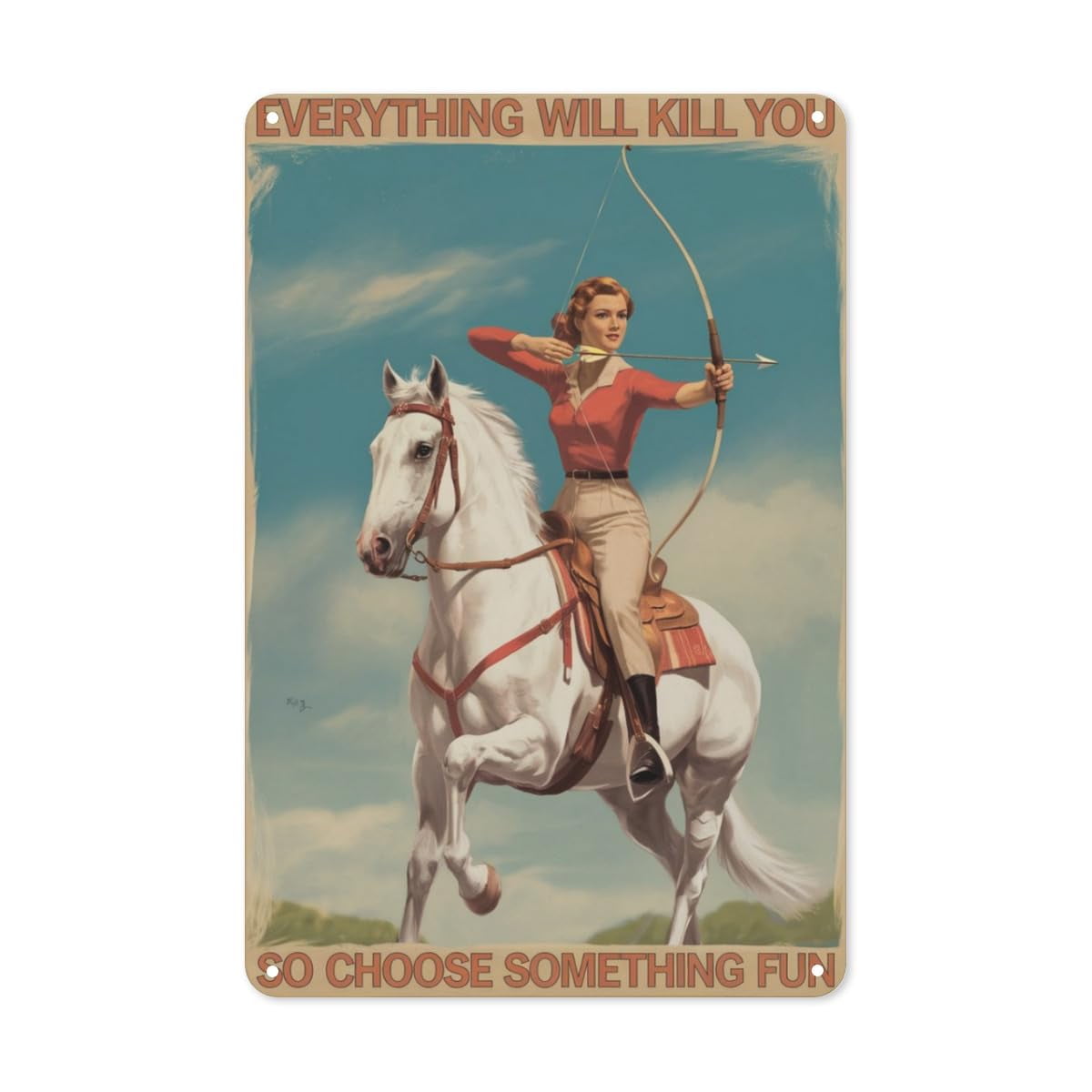 Adventure Archer Aluminum Sign 8X12IN Edgy Metal Wall Art for Game Room ...