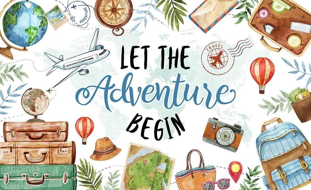 Adventure Awaits Backdrop Let The Adventure Begin Background World Map ...