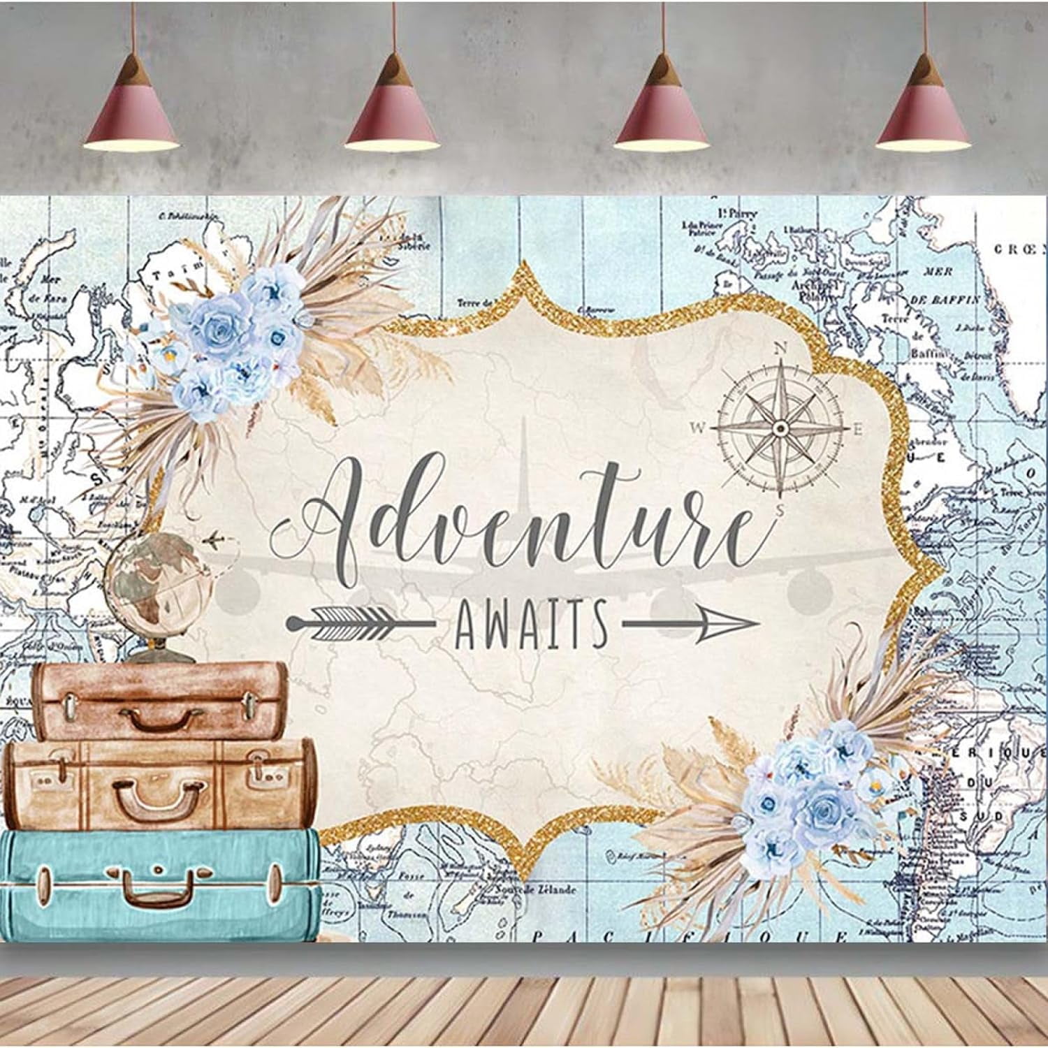 Adventure Awaits Backdrop Word Map Let The Adventure Begins Travel ...