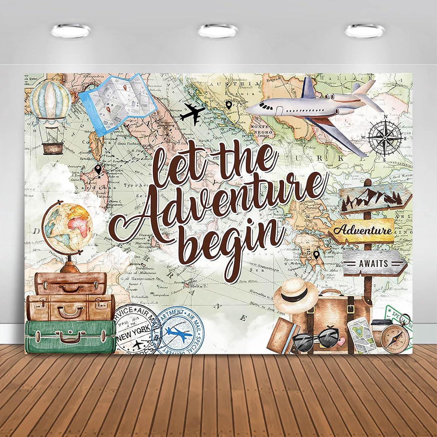 Adventure Awaits Beautiful Backdrop Let The Adventure Begin Baby Shower ...