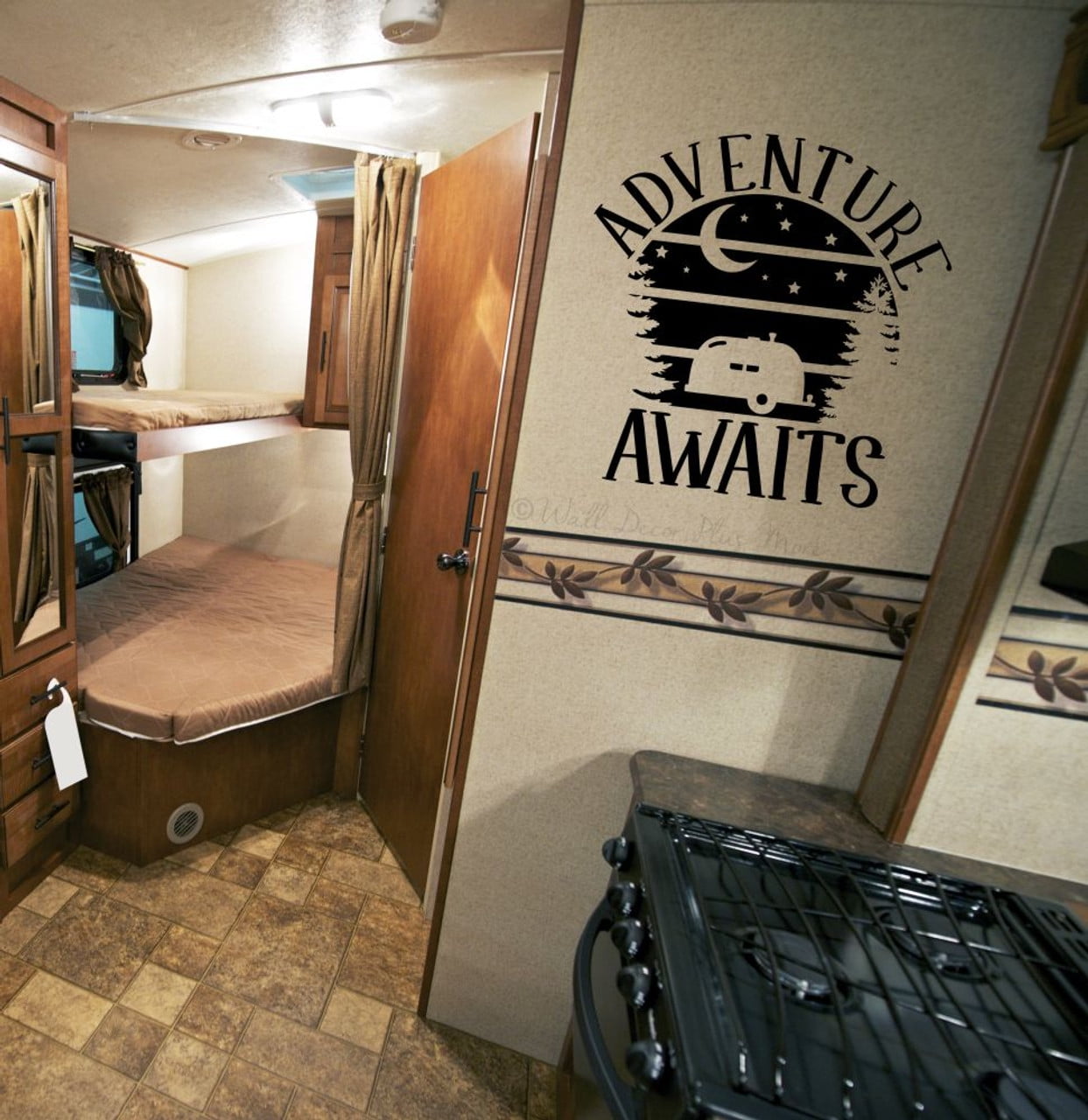 Adventure Awaits Camper Sky Silhouette RV Decals - Vinyl Camper Decals ...