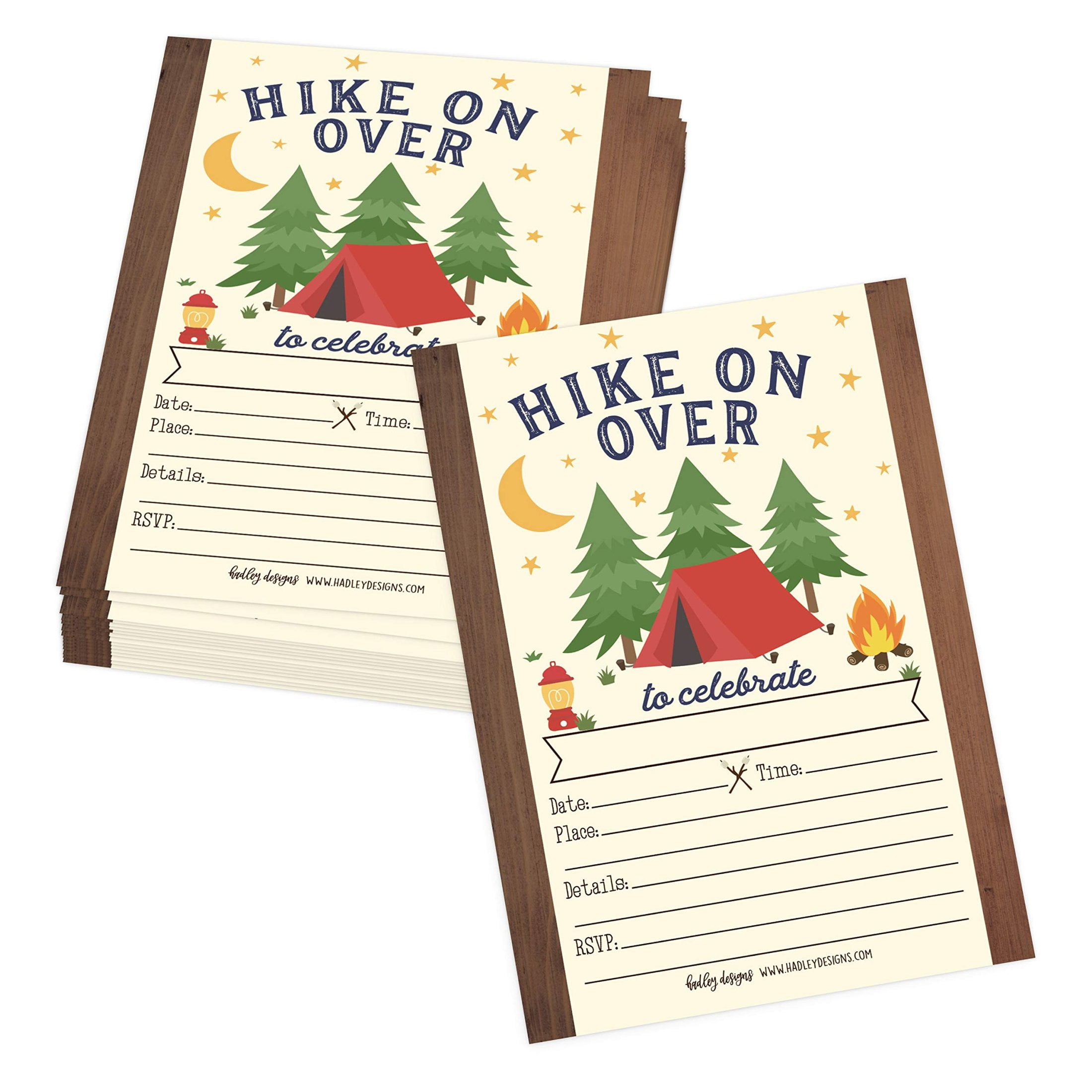 Adventure Awaits Camping Invitations for Kids Birthday or Slumber ...