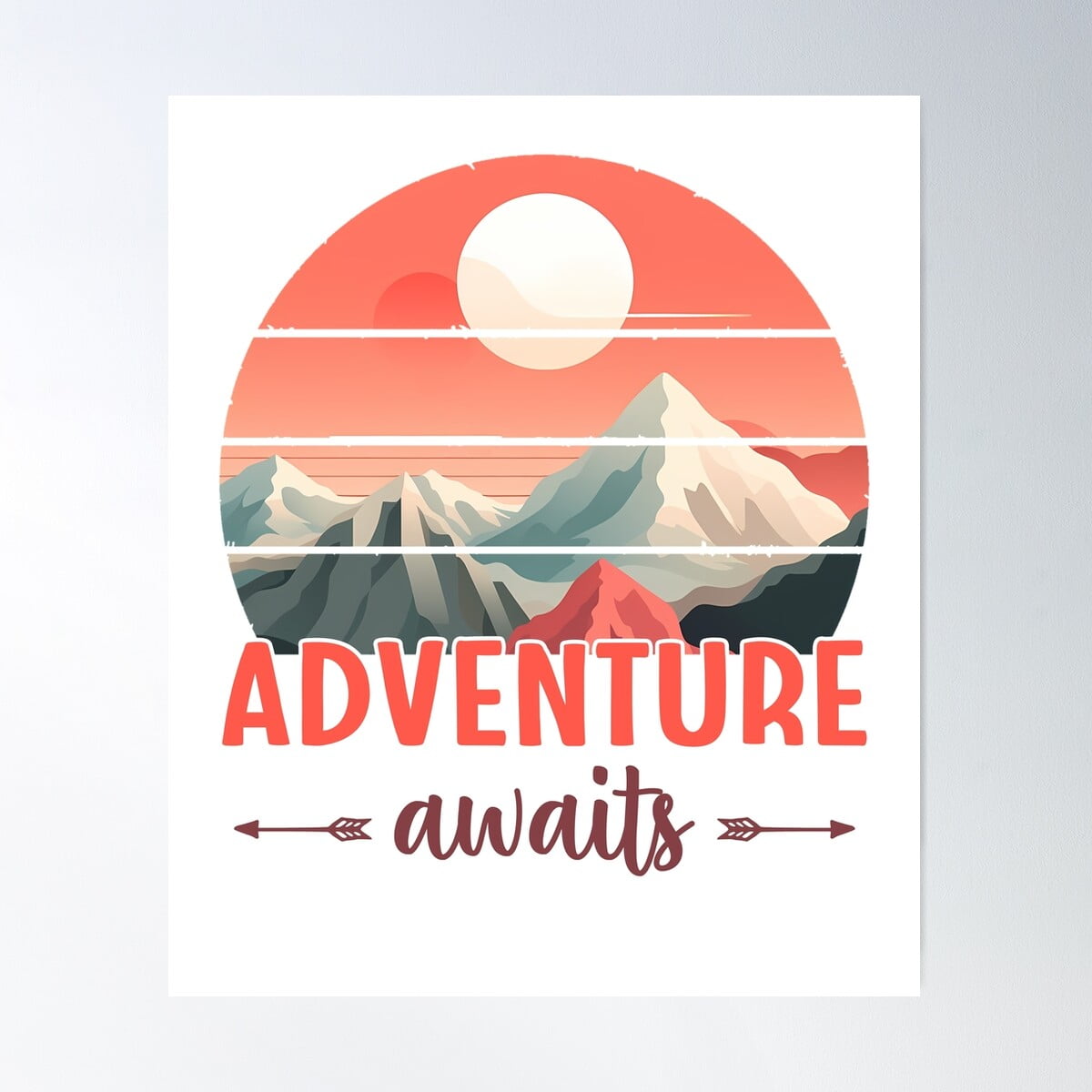 Adventure Awaits Camping Nature Travel Poster Wall Art, Modern Wall ...