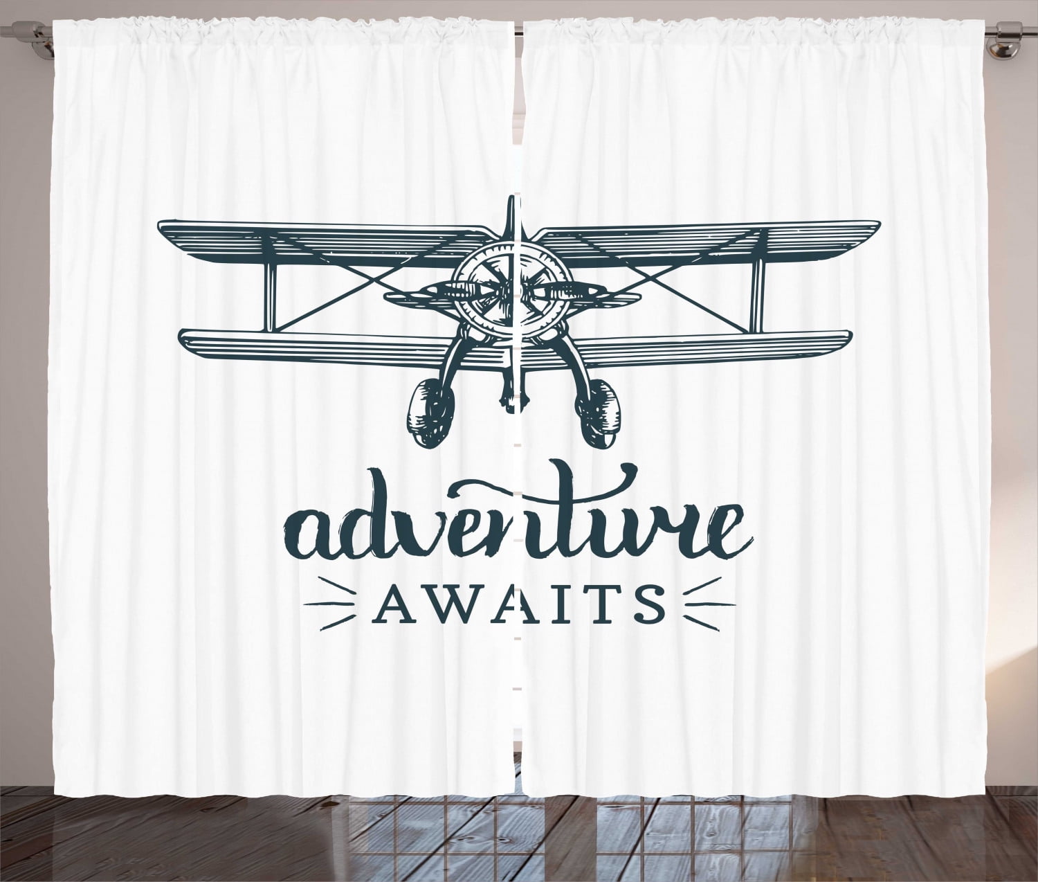 Ambesonne Saying Curtains 2 Panel Set, Freedom Adventure Message, 108 ...