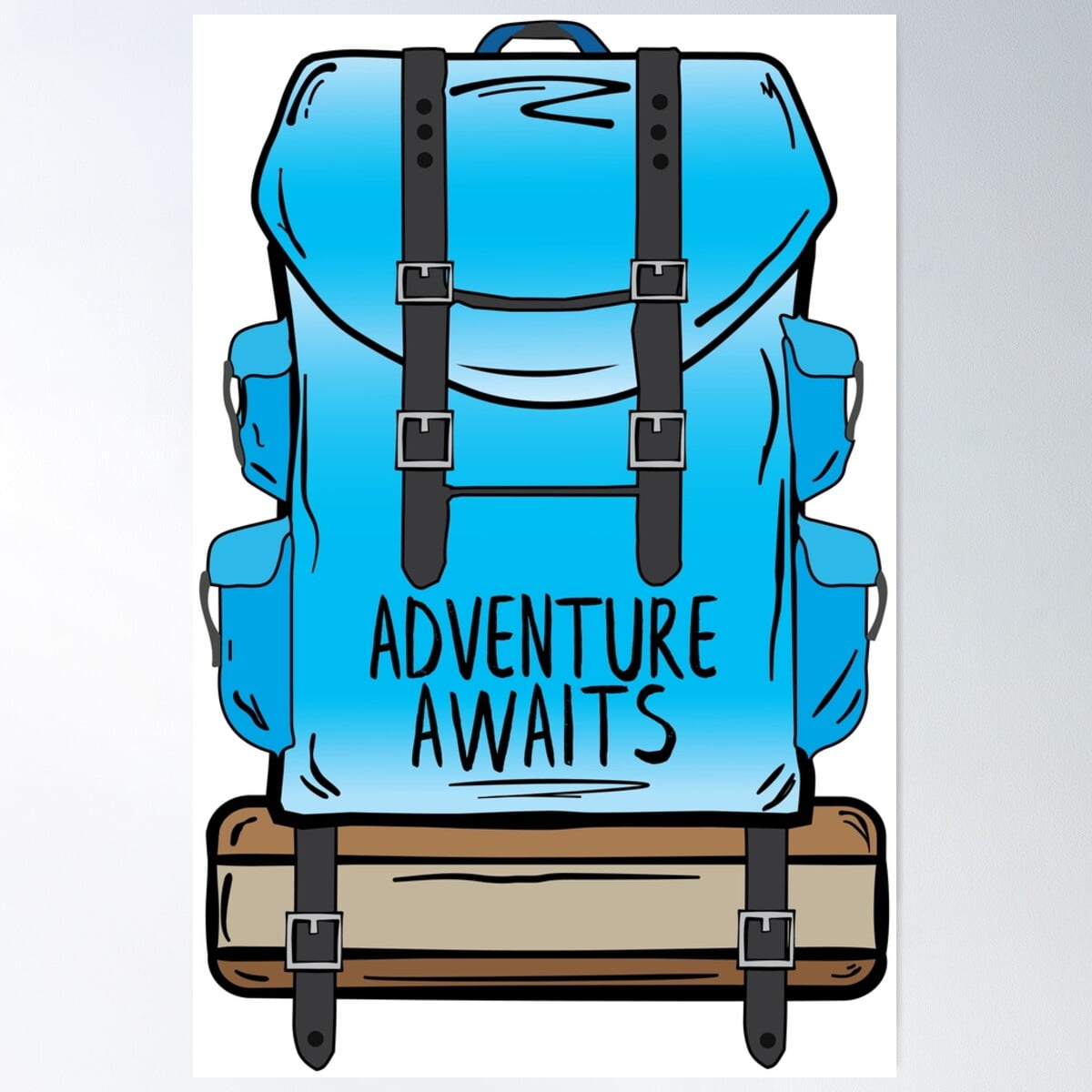 Adventure Awaits Explorer Backpack Poster Wall Art, Modern Wall Decor ...