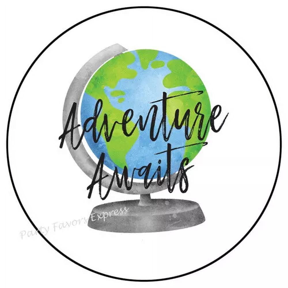 Adventure Awaits Globe Travel Sticker Party Favors Sticker Envelope ...