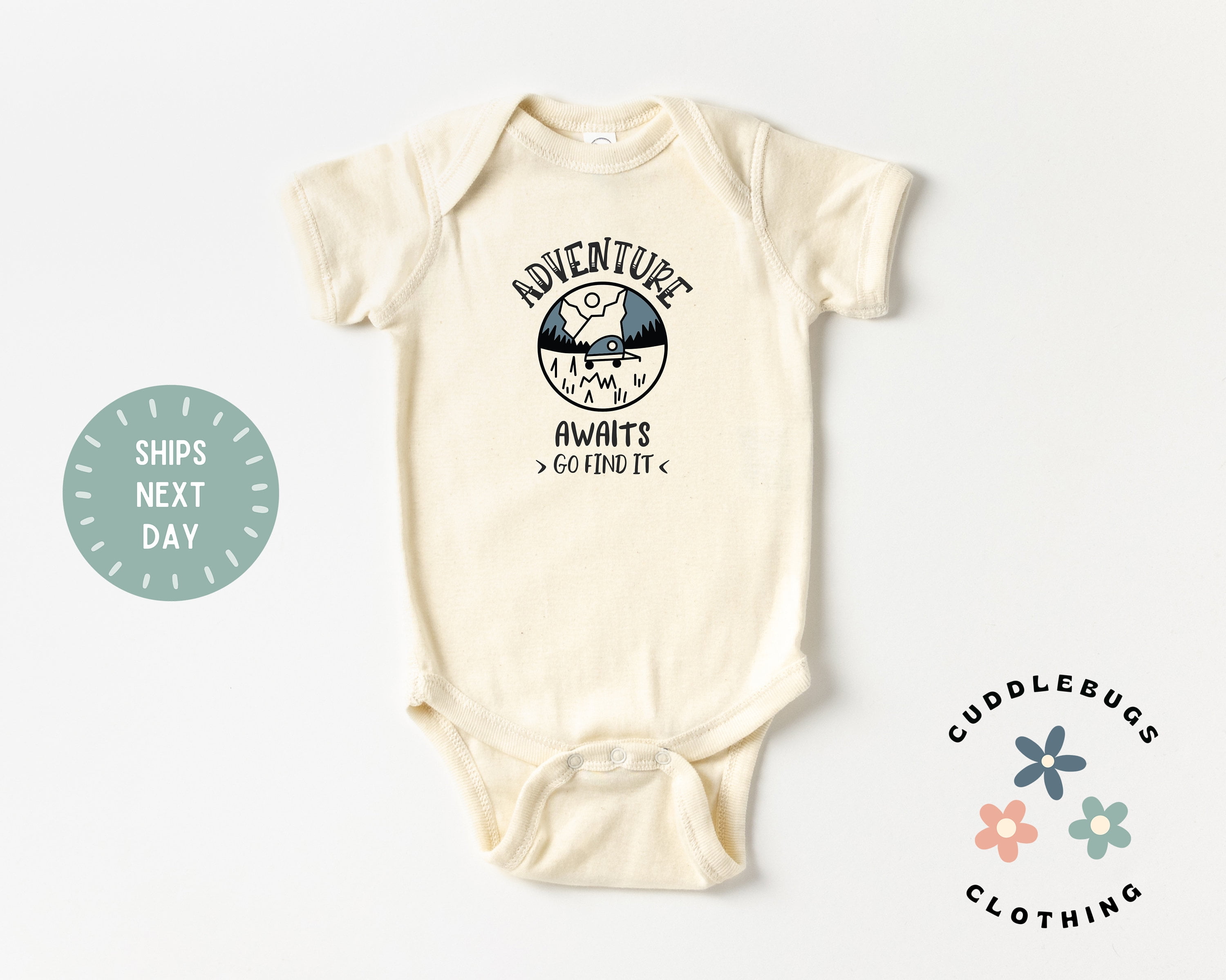 Adventure Awaits Go Find It Baby Onesies Bodysuit, Cute Camping ...