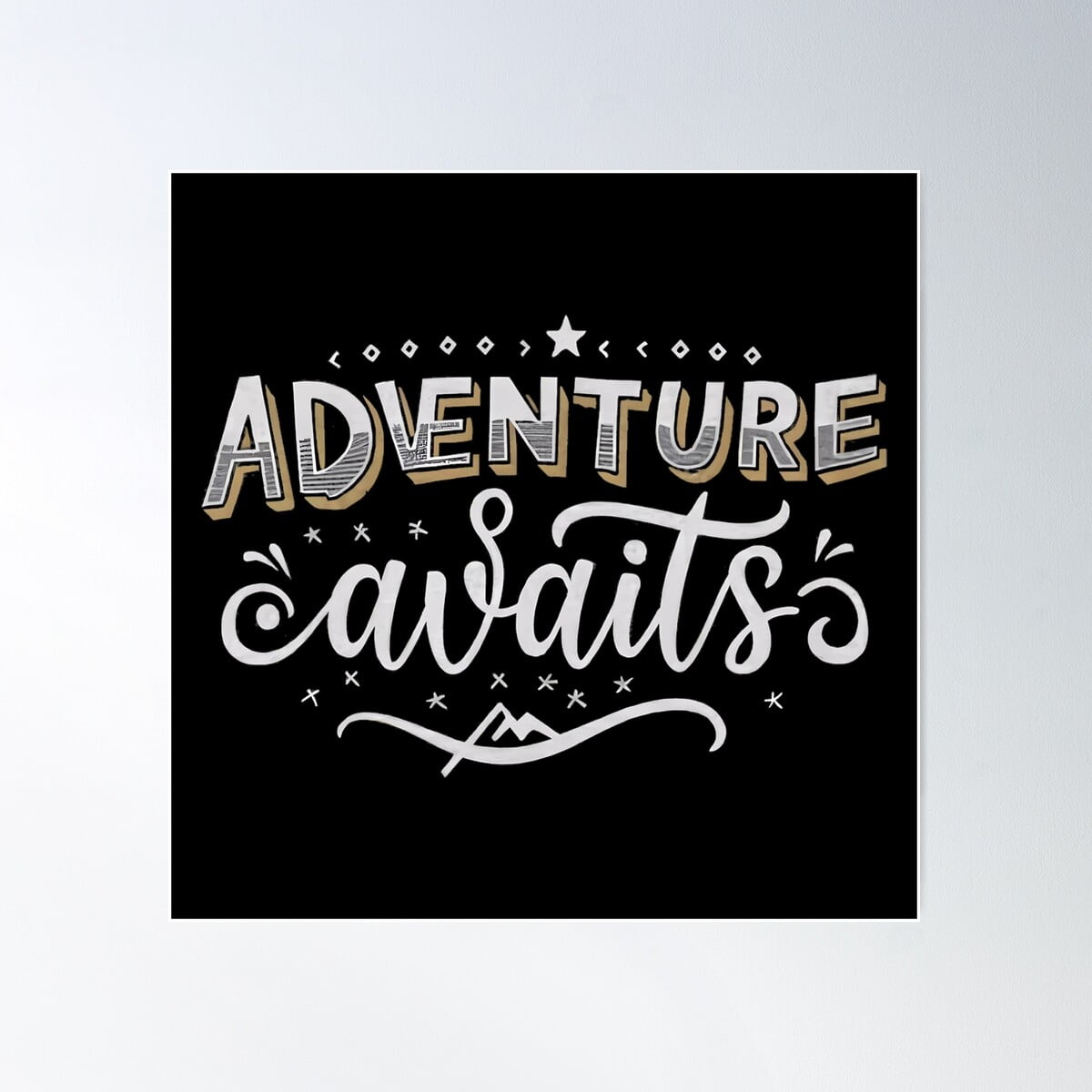 Adventure Awaits, Inspirational Quote Poster Wall Art, Modern Wall ...