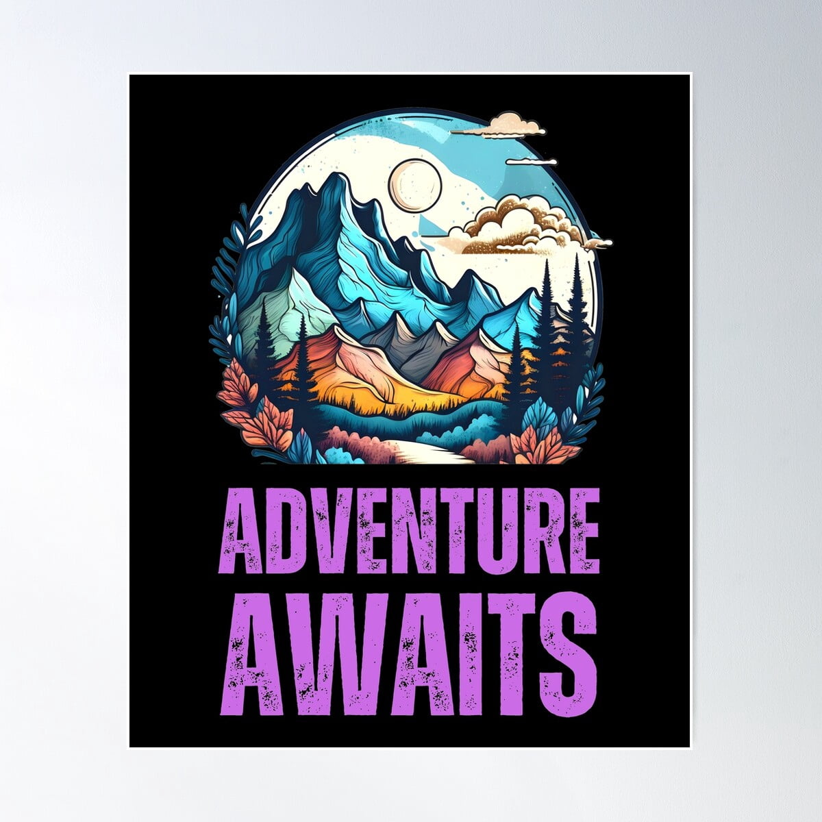 Adventure Awaits. Inspirational Quote Poster Wall Art, Modern Wall ...